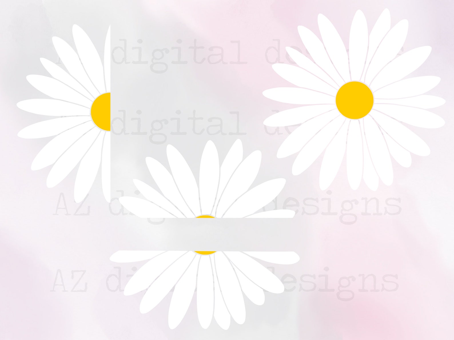 Daisy Svg Bundle Daisy Layered Svg Daisy Monogram Circle - Etsy