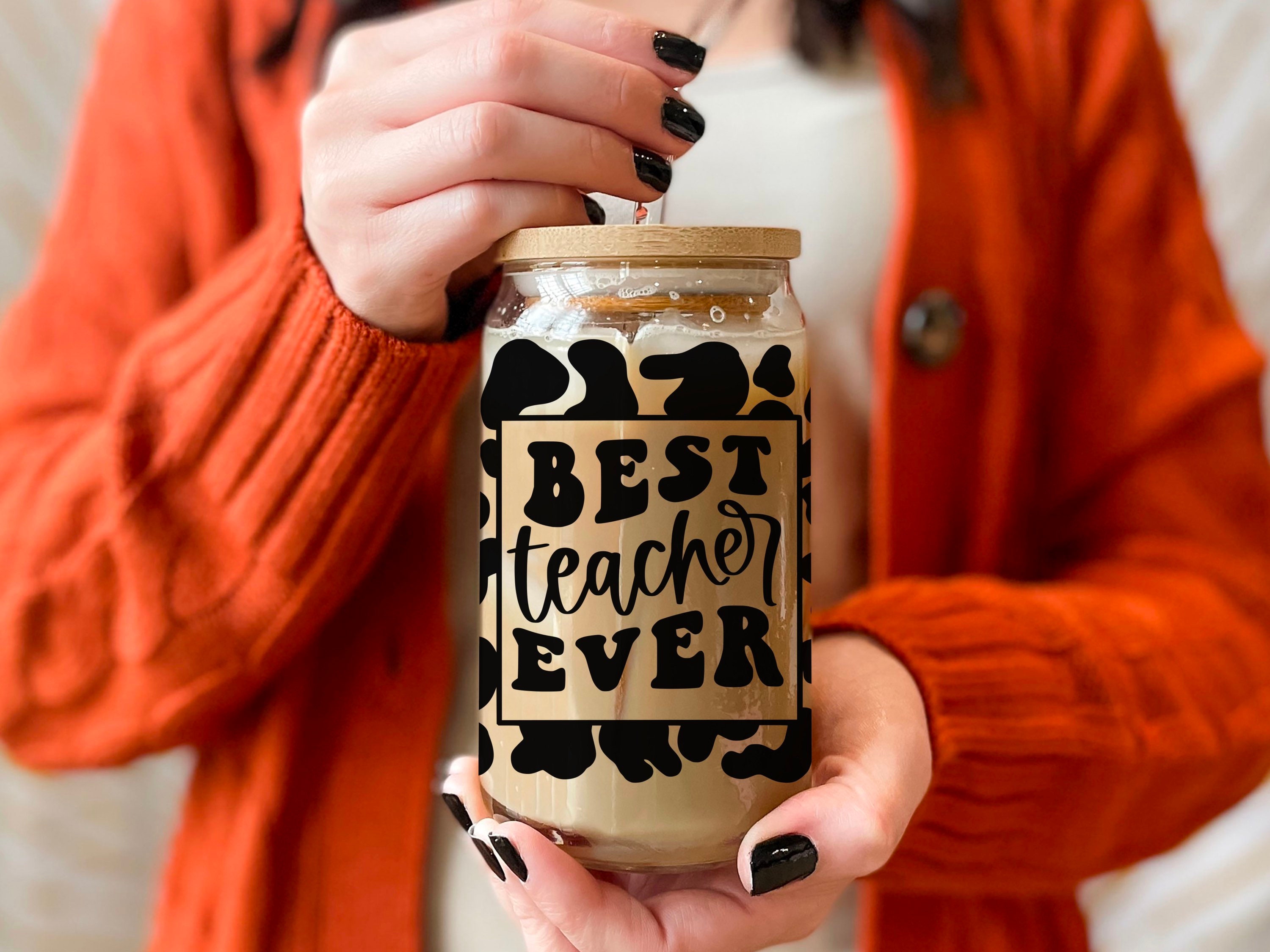 Teacher Glass Can Svg Bundle, Libbey 16 Oz Can Wrap Svg, Retro Teacher ...