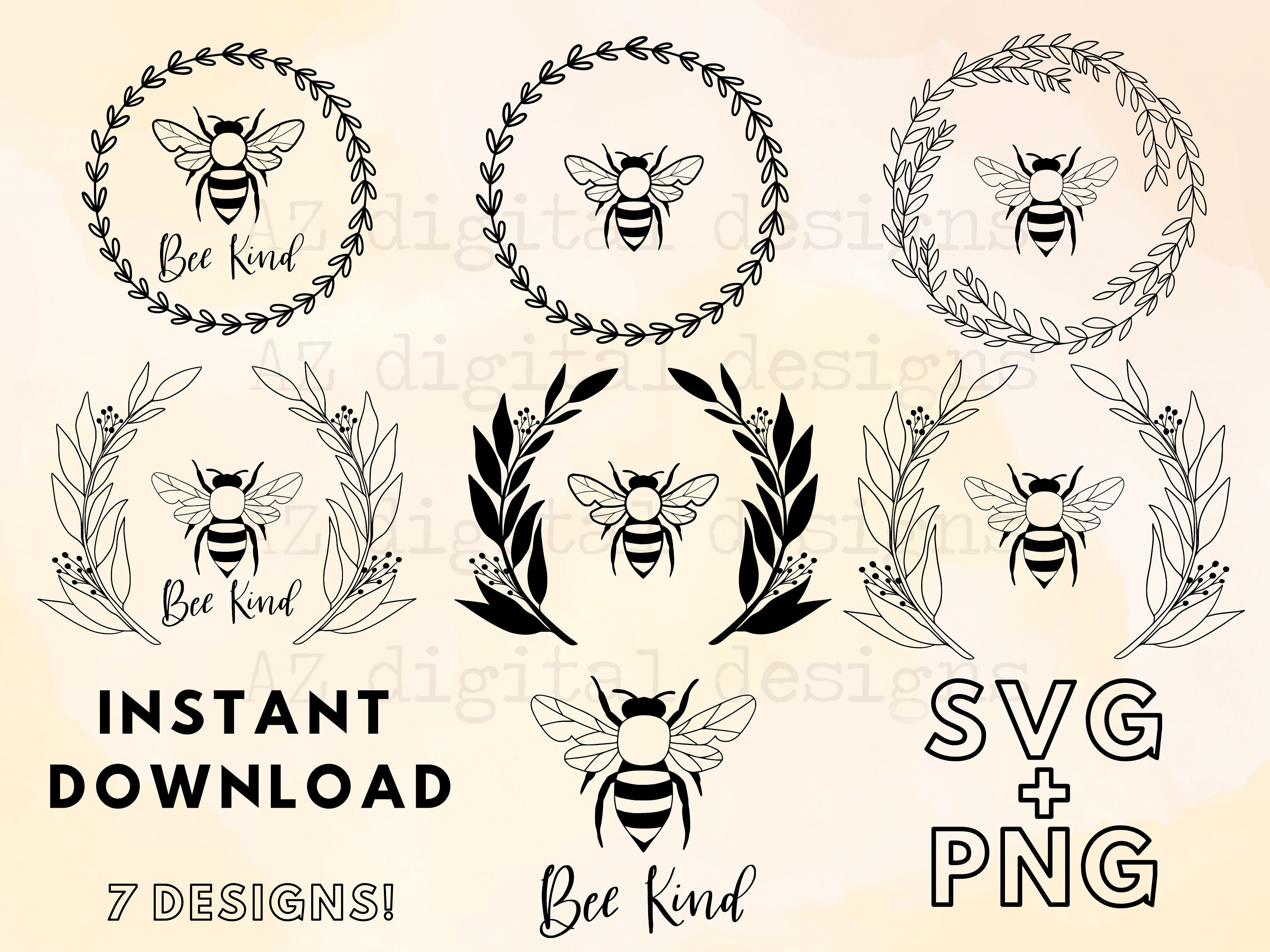 Bee png Bee Clipart Honeycomb SVG Bee Frames SVG Double Frame svg ...