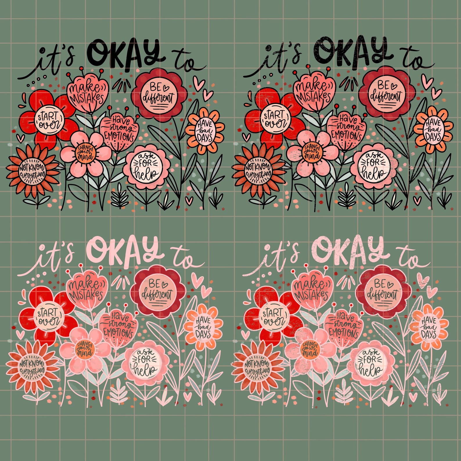 It's Okay to Boho Floral Png, Flowers Png, Motivational Png ...