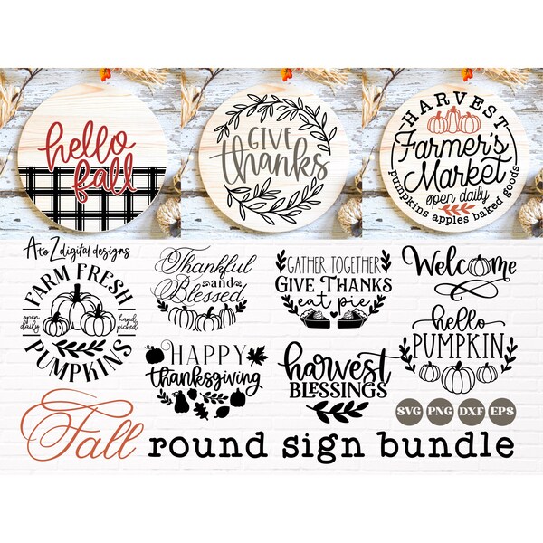 Fall Circle Door Sign - Etsy