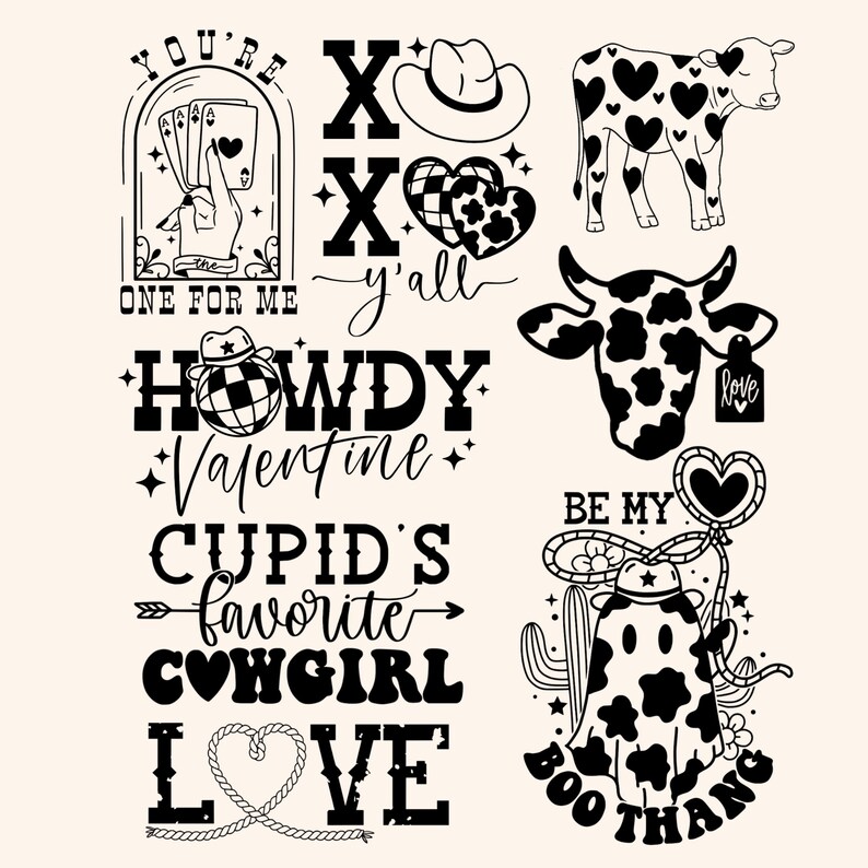 Western Valentine SVG Bundle, Retro Valentine Svg, Be My Boo Svg ...