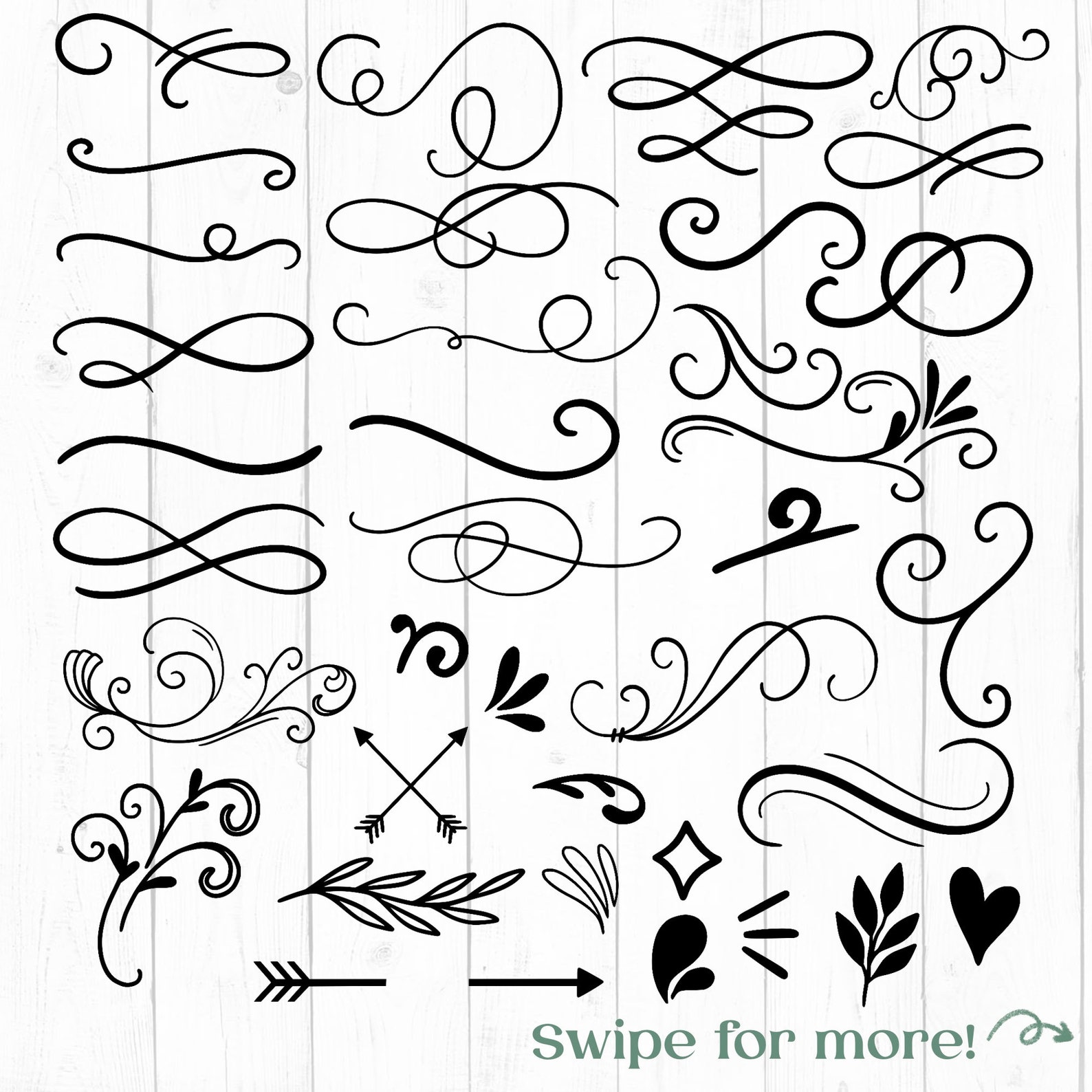 100 Flourishes Svg, Swash Svg, Frame Svg, Swoosh Svg, Flourish Svg ...