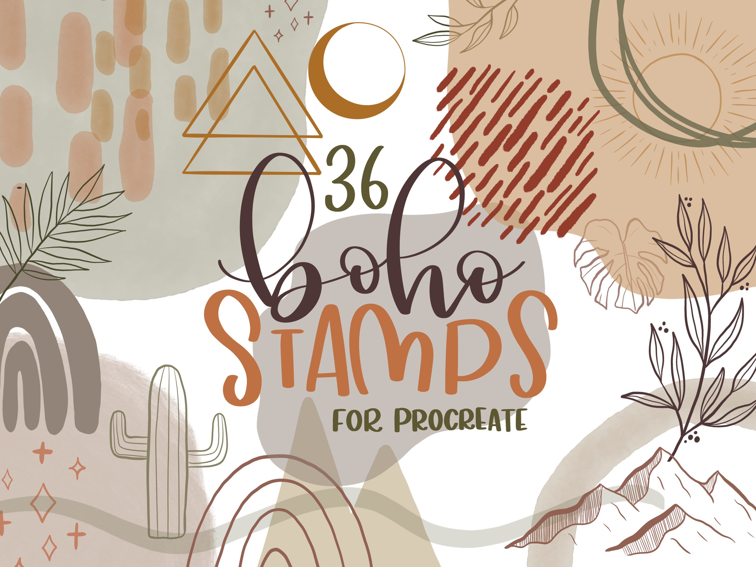 Boho Procreate Stamps Abstract Procreate Stamps Doodle | Etsy