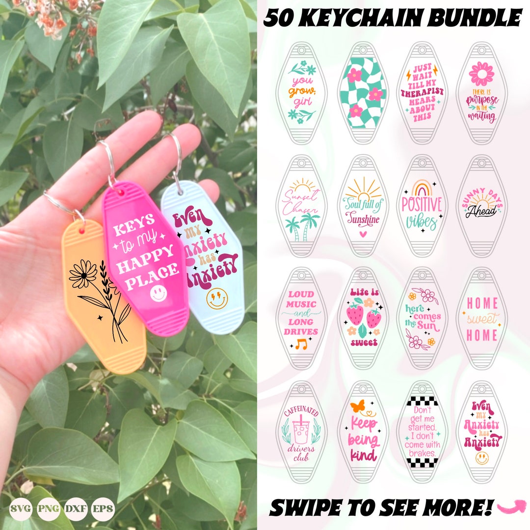 50 Motel Keychain Svg Design Bundle, Motel Keychain Png, Keychain Svg ...