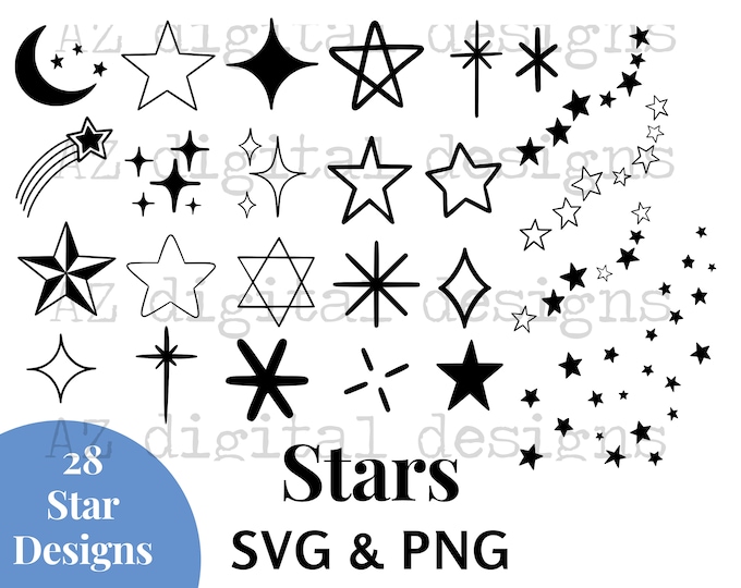 Star Svg, Star Bundle Svg, Star Clipart, 3 Stars Svg, Cricut Cut File ...