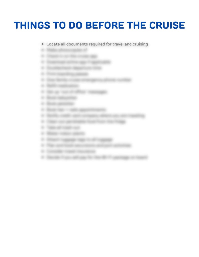 The Ultimate Cruise Packing List and Tips - Downloadable - Etsy
