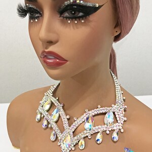 Ballroom Dance Jewelry, Dance Necklace, Ballroom Necklace, Rhinestone ...