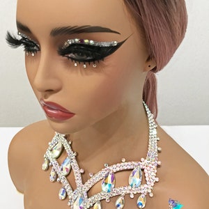 Ballroom Dance Jewelry, Dance Necklace, Ballroom Necklace, Rhinestone ...