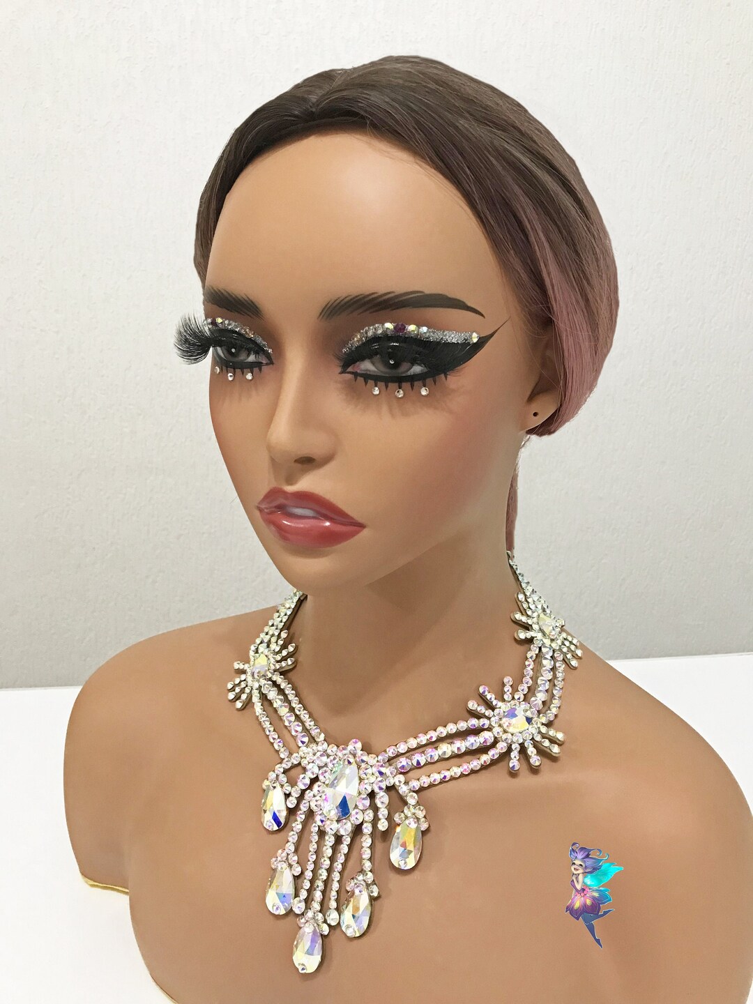 Ballroom Dance Jewelry, Dance Necklace, Ballroom Necklace, Rhinestone ...