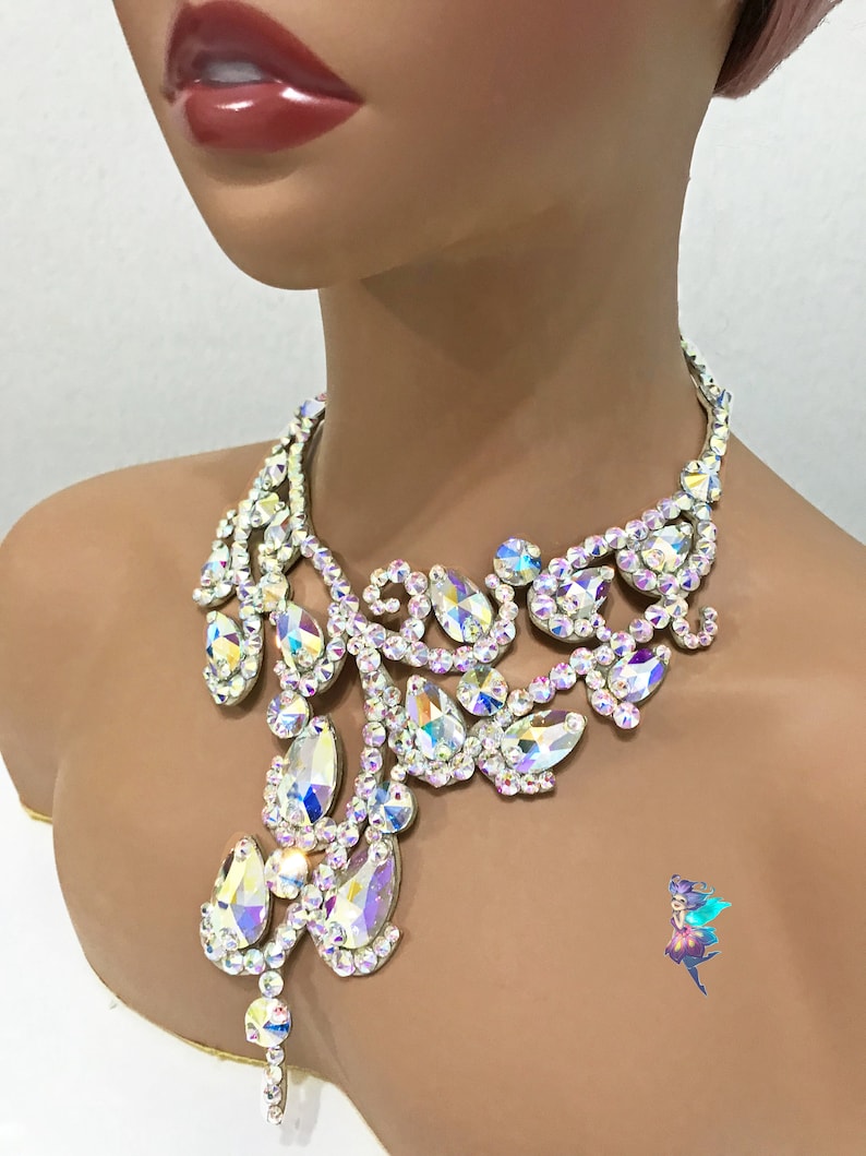 Ballroom Dance Jewelry, Dance Necklace, Ballroom Necklace, Rhinestone ...