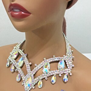 Ballroom Dance Jewelry, Dance Necklace, Ballroom Necklace, Rhinestone ...