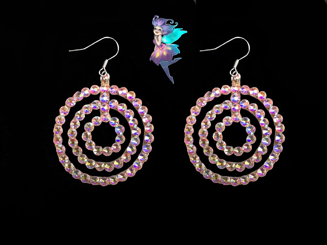 Rhinestone Dance Earrings: Glass Crystal Ballroom Jewelry - Etsy