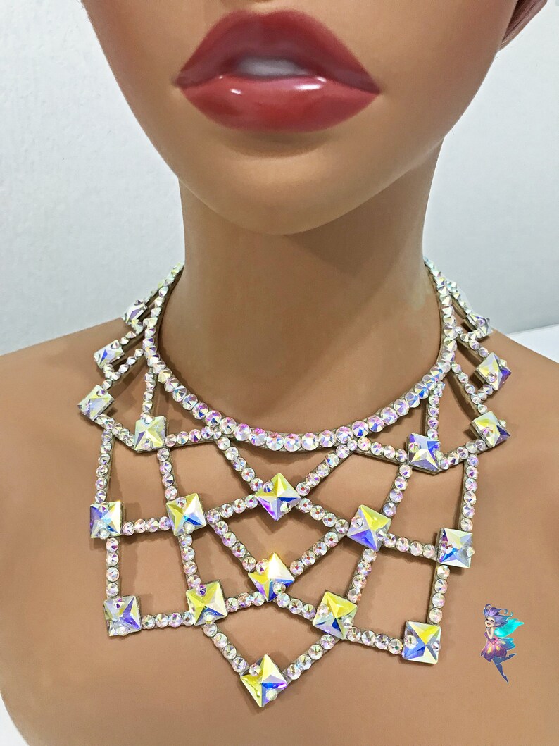 Ballroom Dance Jewelry, Dance Necklace, Ballroom Necklace, Rhinestone ...