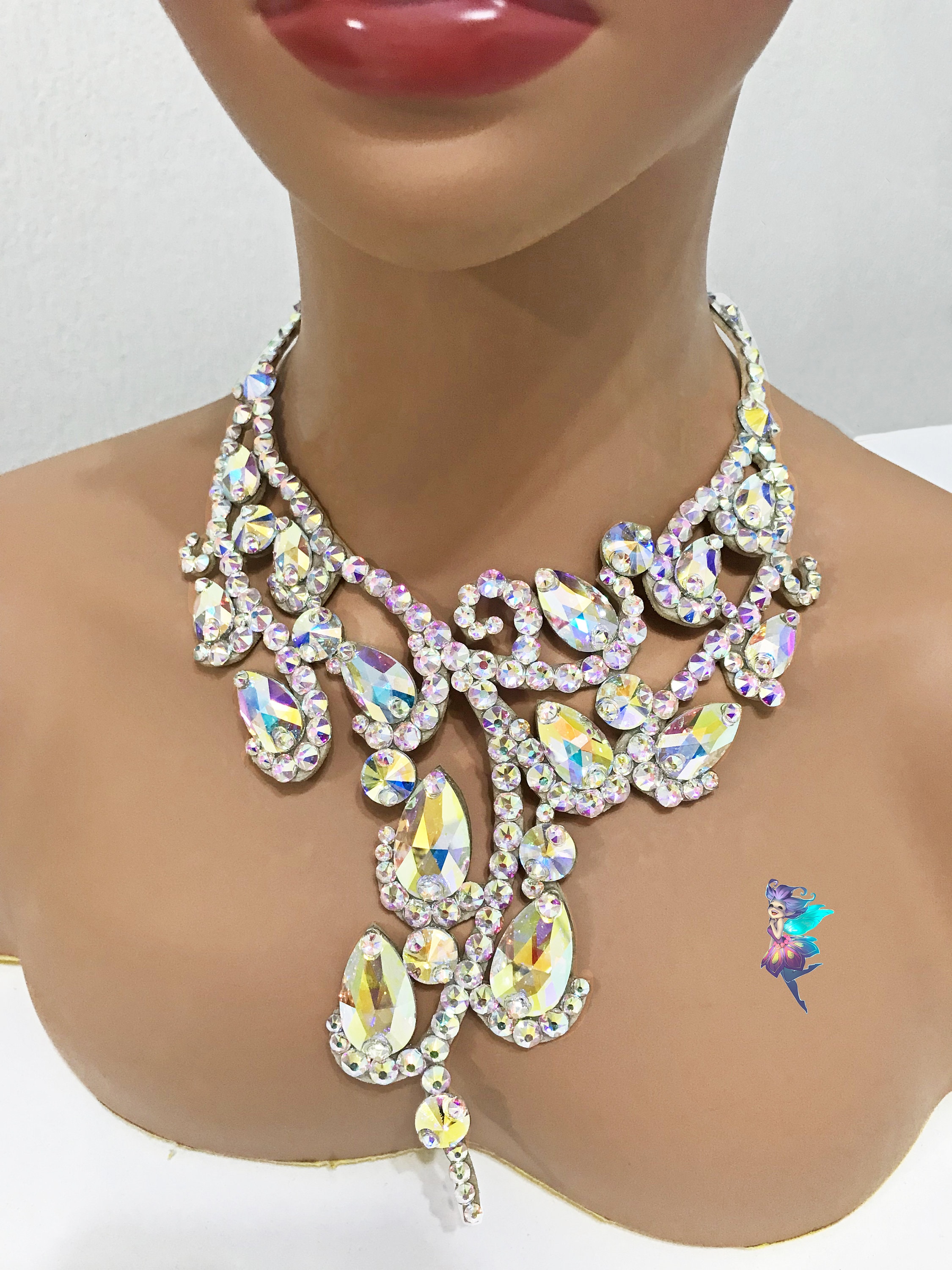 Ballroom Dance Jewelry, Dance Necklace, Ballroom Necklace, Rhinestone ...