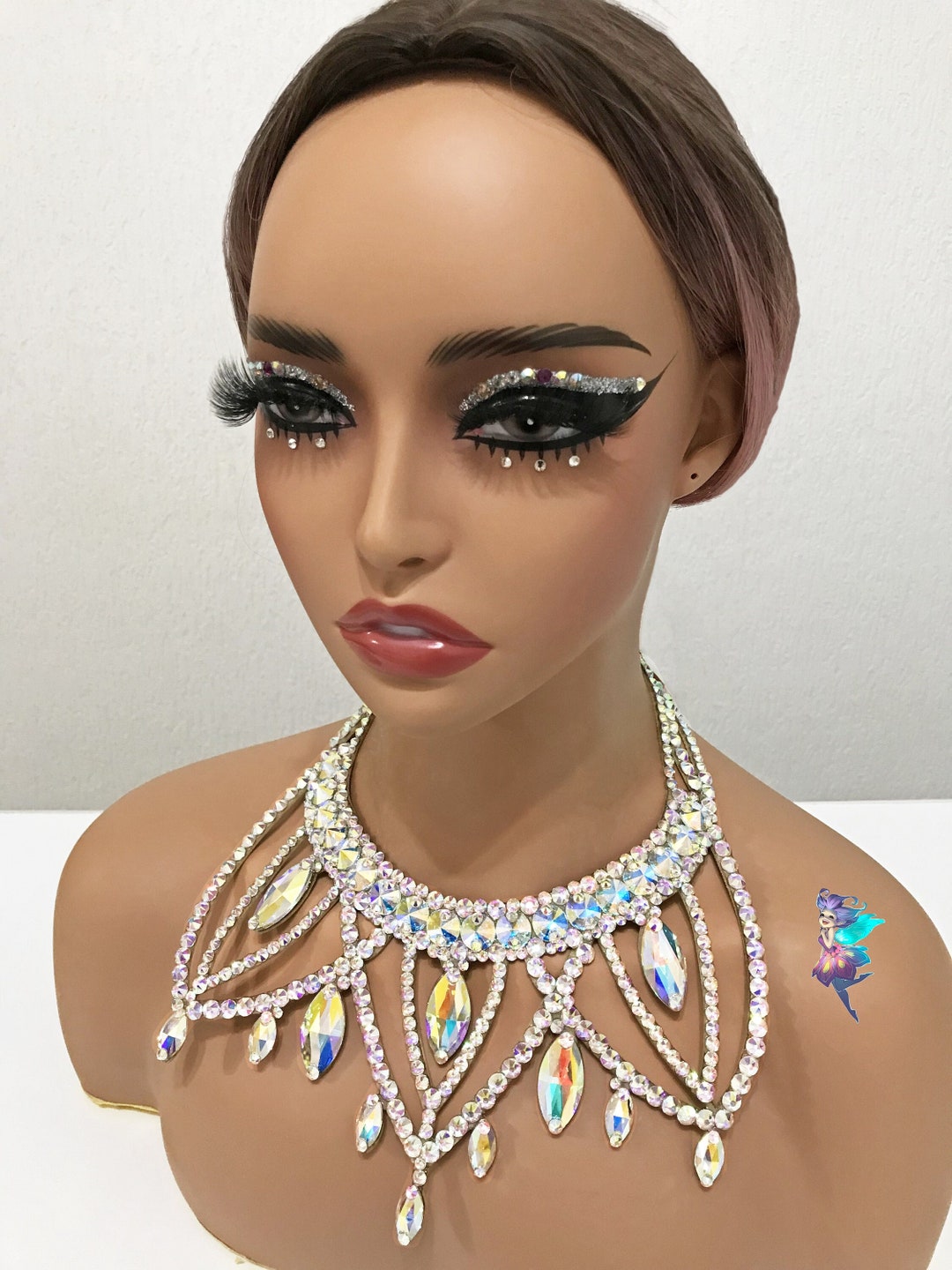 Rhinestone Ballroom Dance Necklace: Stage Jewelry - Etsy