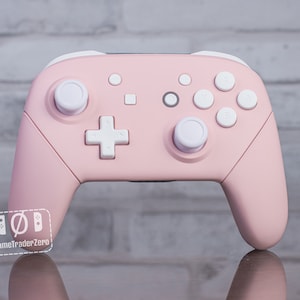 Custom Nintendo Switch Pro Controller in Sakura Pink With White Buttons ...