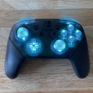 CUSTOM Pro Controller Nintendo SWITCH Black LED Mod Backlight Backlit ...