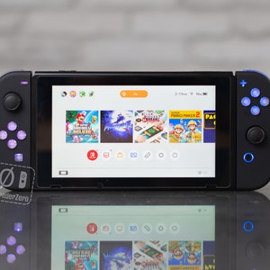 Joy-con LED MOD Black With Clear Backlit Buttons Custom Nintendo Switch ...