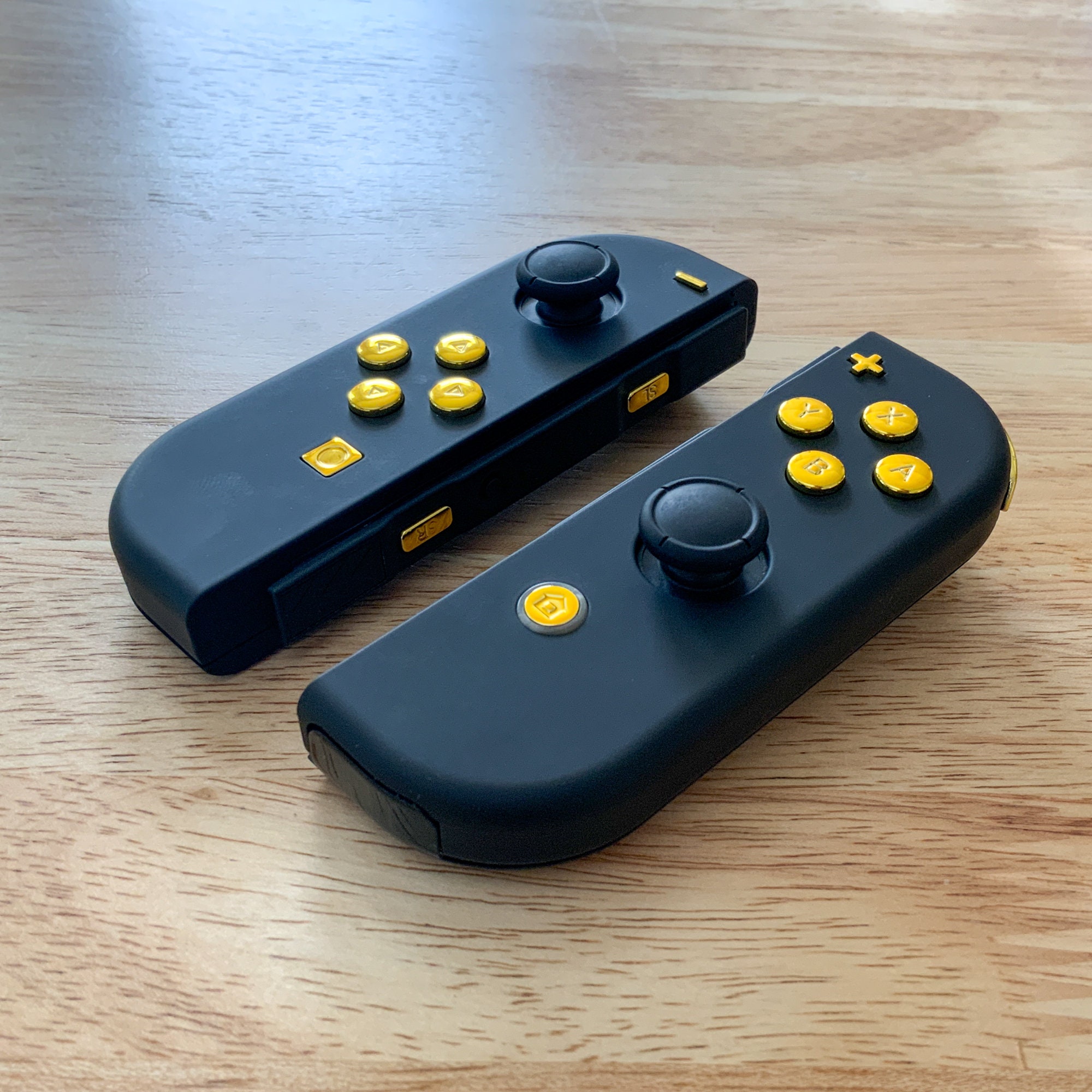 Custom Nintendo Switch Joy-con Controllers Black With Gold - Etsy