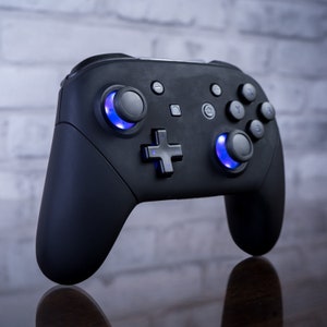 CUSTOM Pro Controller Nintendo SWITCH LED Mod Black on Black Backlit ...
