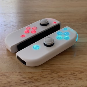 Custom Joy-con LED MOD - White With Backlit Clear Buttons - Nintendo ...