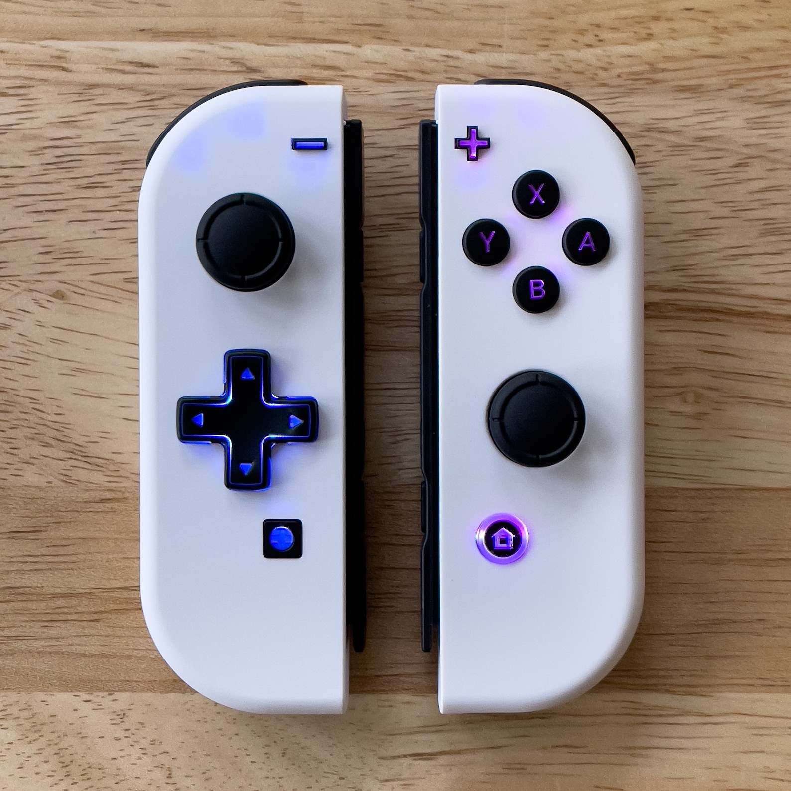Joy-Con LED MOD Blanco con botones retroiluminados negros y - Etsy España