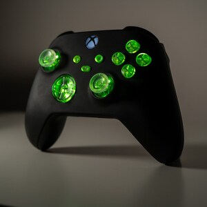 Custom Xbox Controller LED Mod Black With Clear Backlit Buttons for ...
