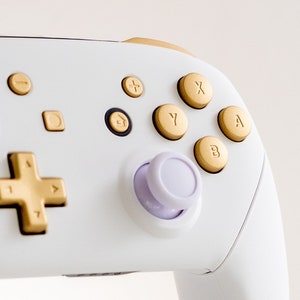 Nintendo Switch Pro Controller Mod White With Brushed Gold Buttons ...