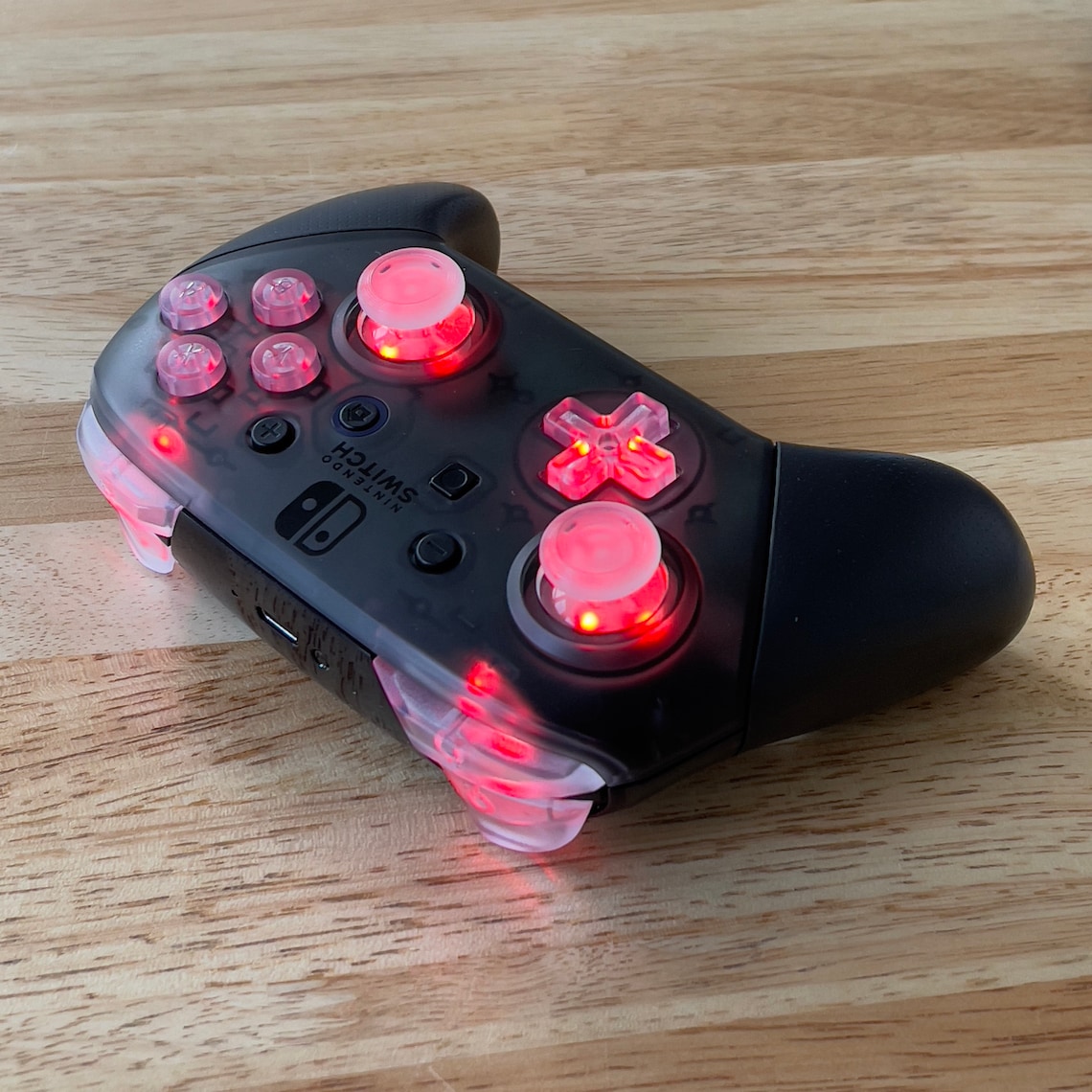 CUSTOM Pro Controller Nintendo SWITCH Black LED Mod Backlight - Etsy Canada