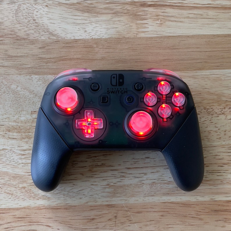 CUSTOM Pro Controller Nintendo SWITCH Black LED Mod Backlight - Etsy Canada