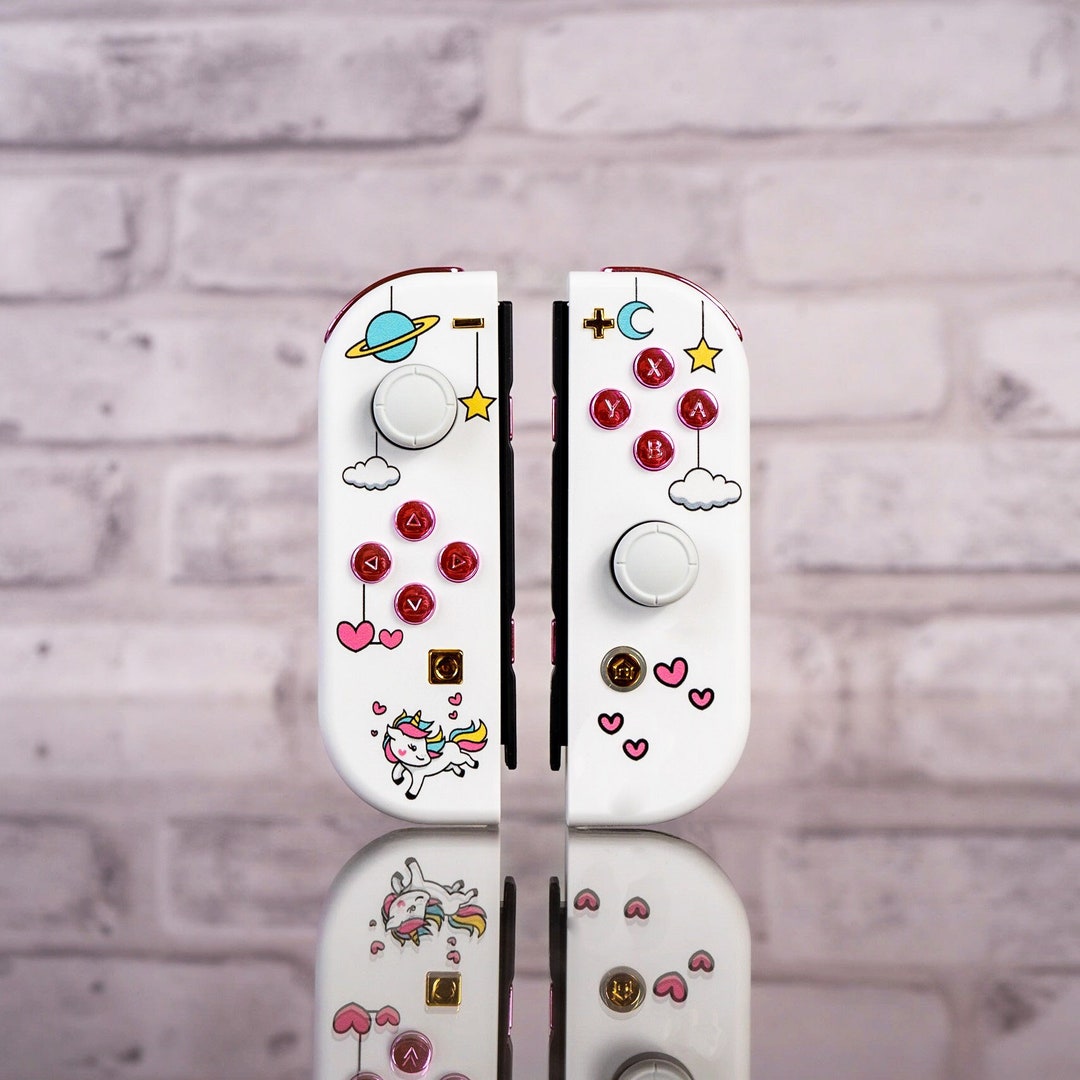 Custom Joy-cons Cute Unicorns Hearts and Stars Nintendo Switch ...