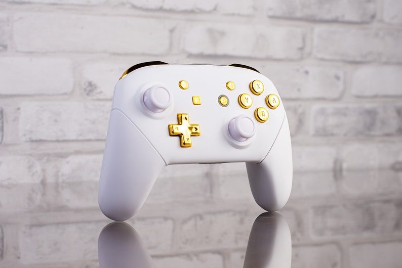 Nintendo Switch Pro Controller Mod White With Gold Buttons - Etsy