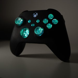 Custom Xbox Controller LED Mod Black With Clear Backlit Buttons for ...