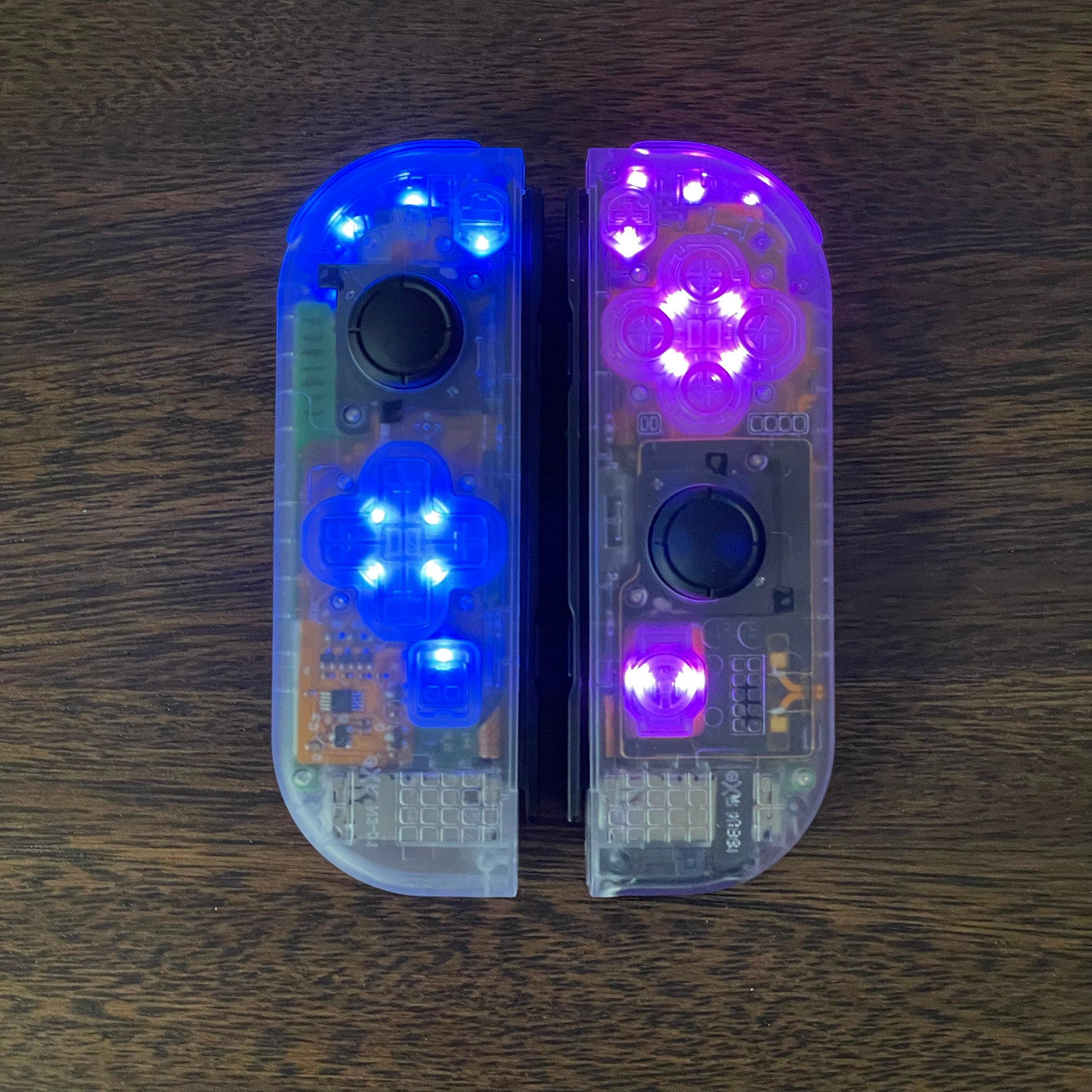 Controladores Joy-Con personalizados Clear LED MOD Botones - Etsy España