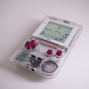 Custom Game Boy Pocket With Backlit IPS Screen Clear With Classic Rose ...