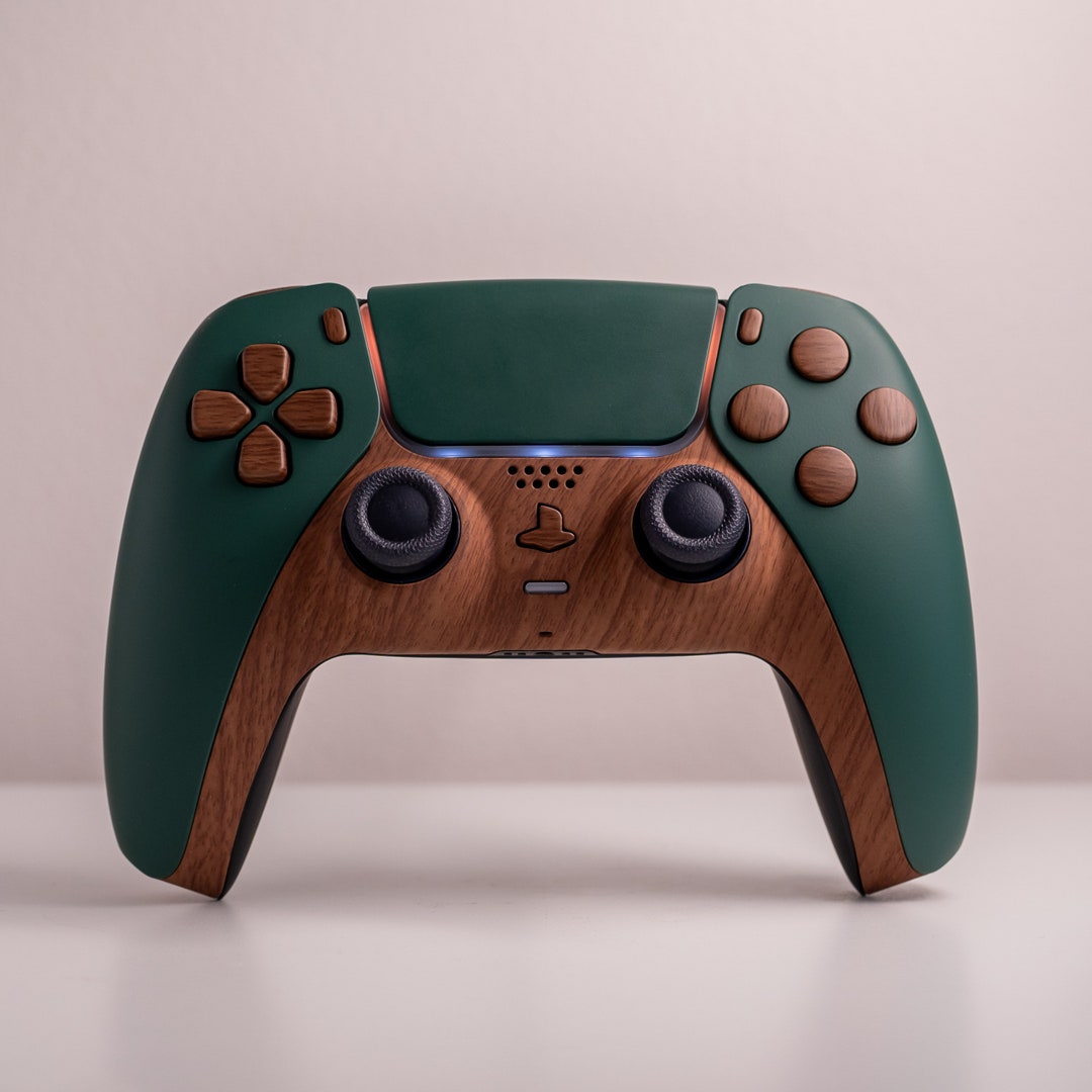 PS5 Dualsense Controller Pine With Elegant Wood Style Buttons & Trim ...