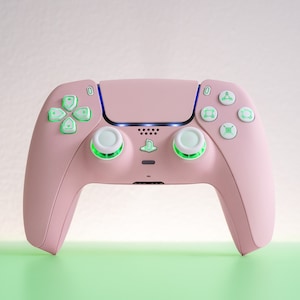 Pink PS5 Controller LED Mod With White Backlit Buttons Custom Wireless ...
