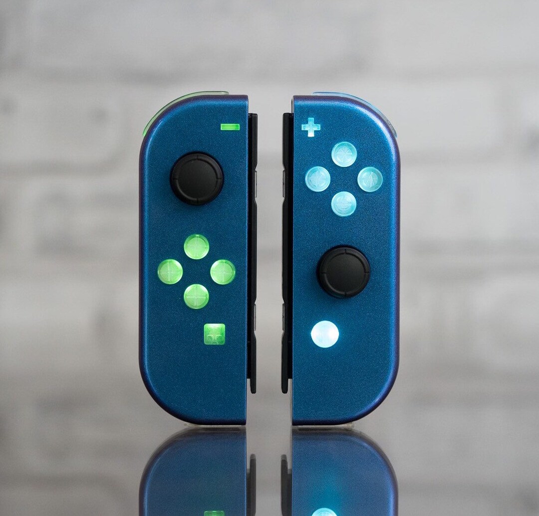 Custom Color Shifting Joy-con LED Mod Purple/blue With Backlit Buttons ...