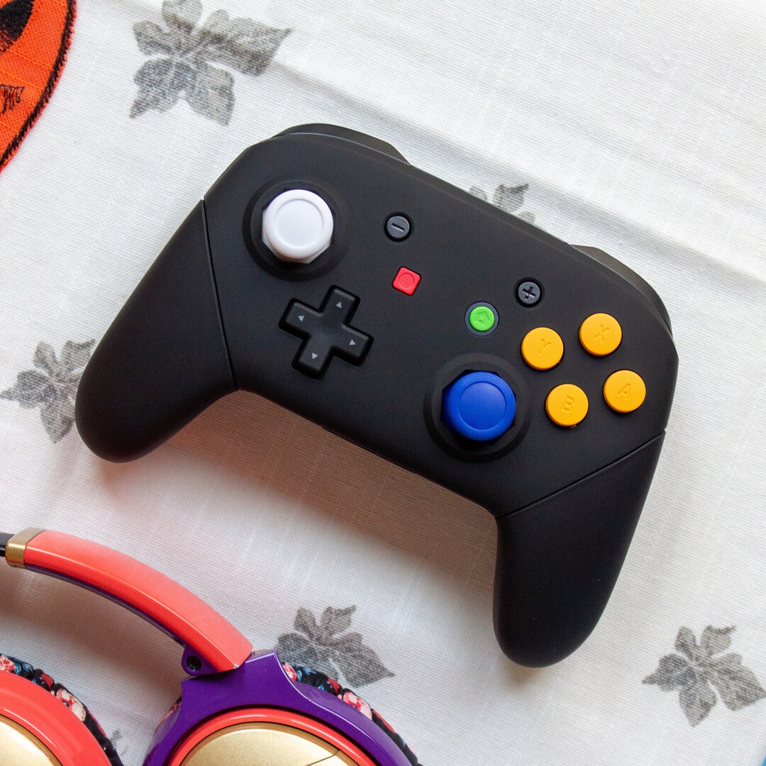 Nintendo Switch Pro Controller Black N64 Style Retro - Etsy