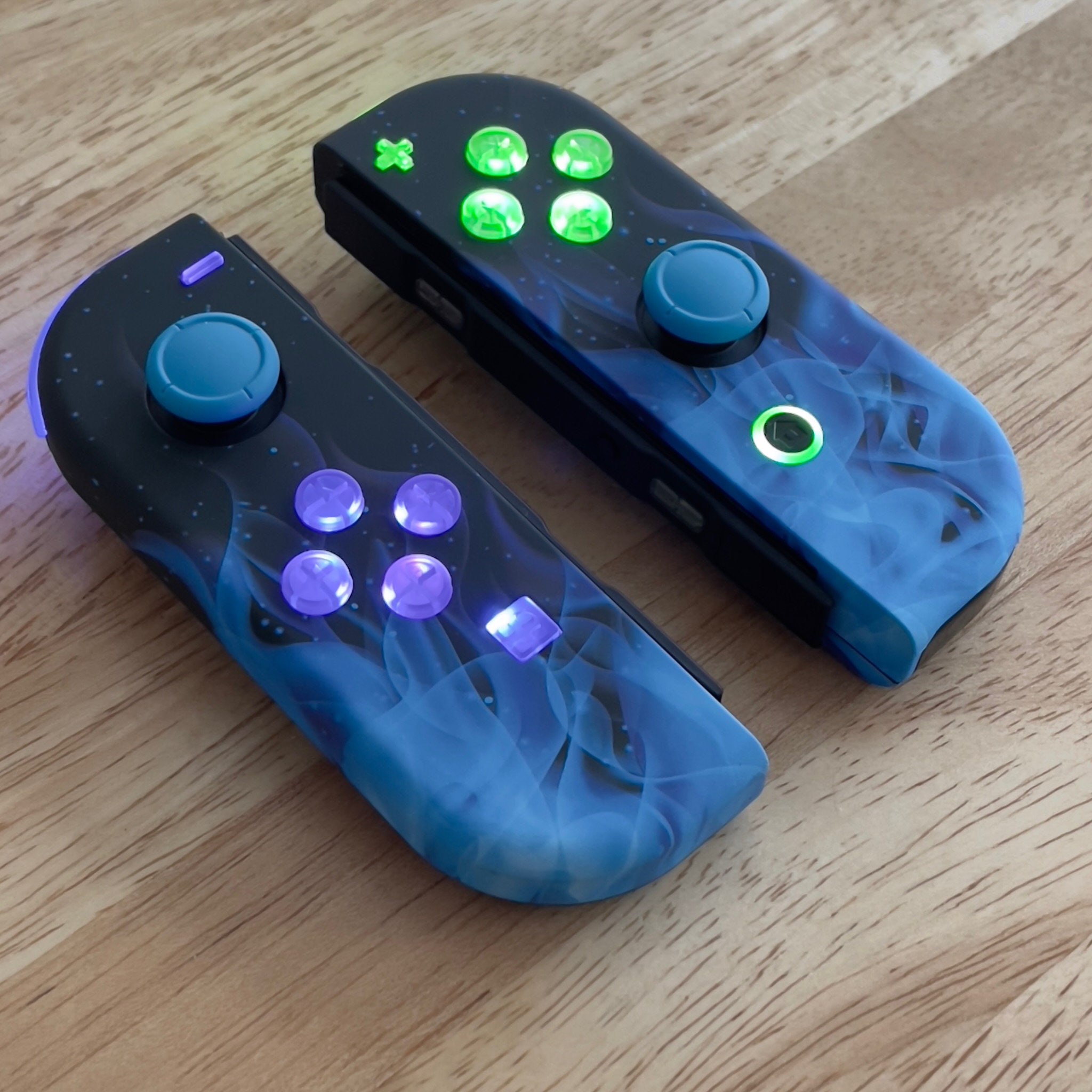 Custom LED Joy-con Controllers Flamin Blue Backlit MOD - Etsy Denmark