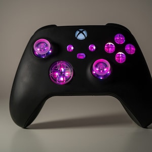 Custom Xbox Controller LED Mod Black With Clear Backlit Buttons for ...