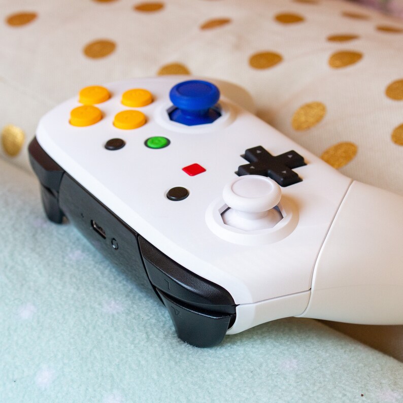 Nintendo Switch Pro Controller White N64 Style Retro - Etsy