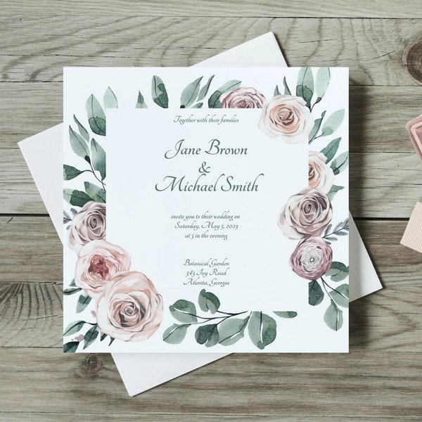 Square Invitation - Etsy