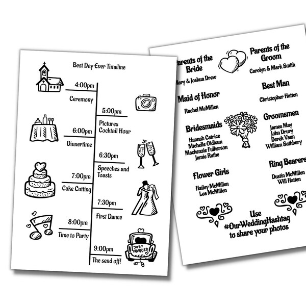 Cute Wedding Program - Etsy