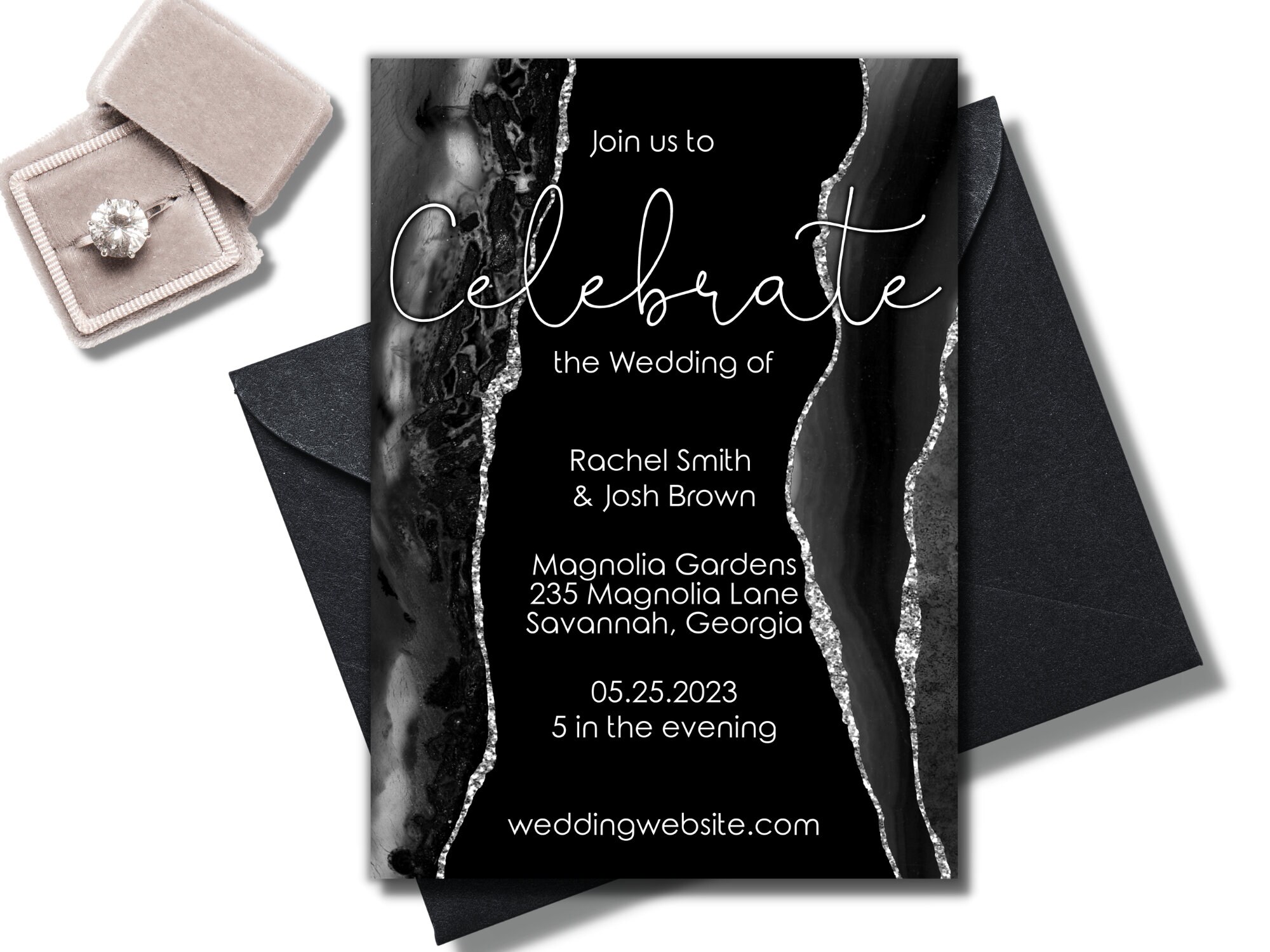 Black and silver wedding invitations 60 photos - Astyledwedding.com
