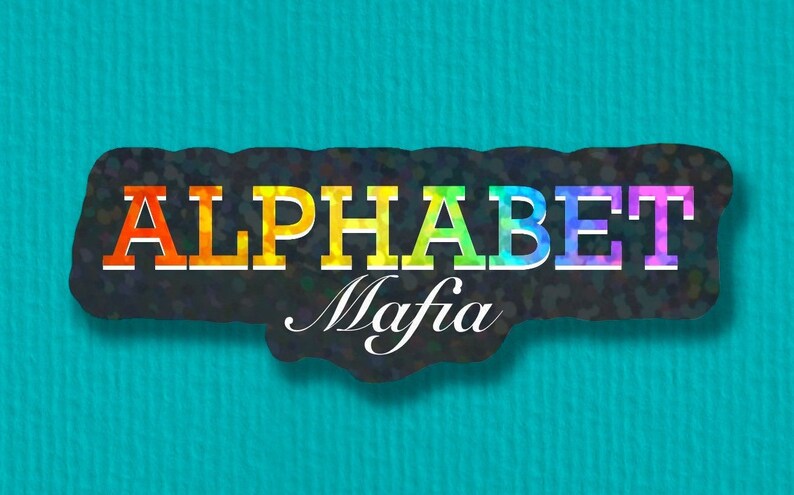 Alphabet Mafia Glitter Sticker (weatherproof) - Etsy