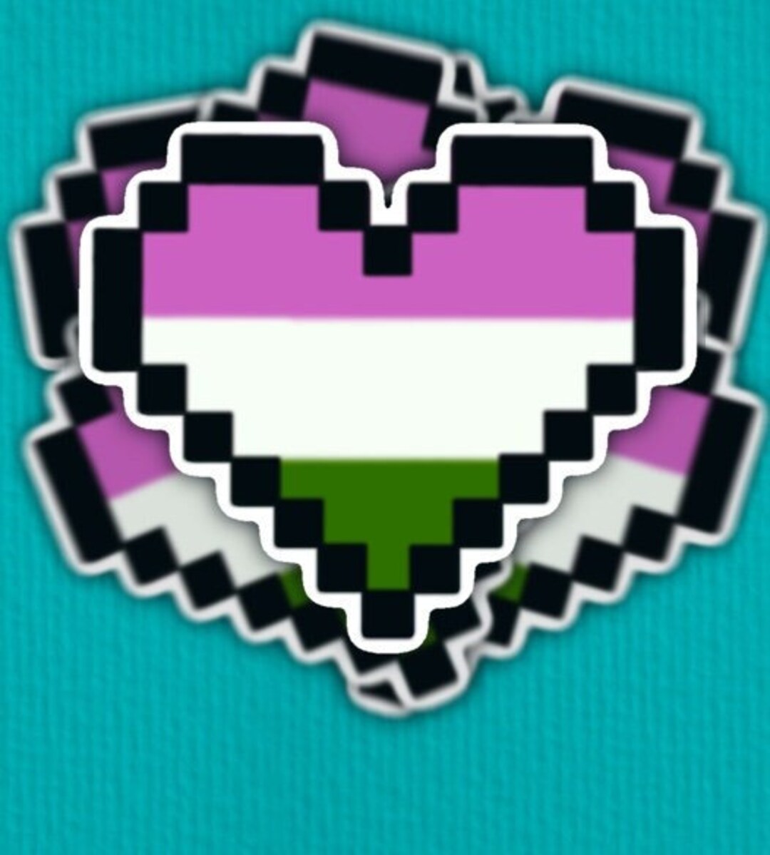 Mini 8-Bit Genderqueer Pride Flag Sticker (Resistente a la intemperie ...