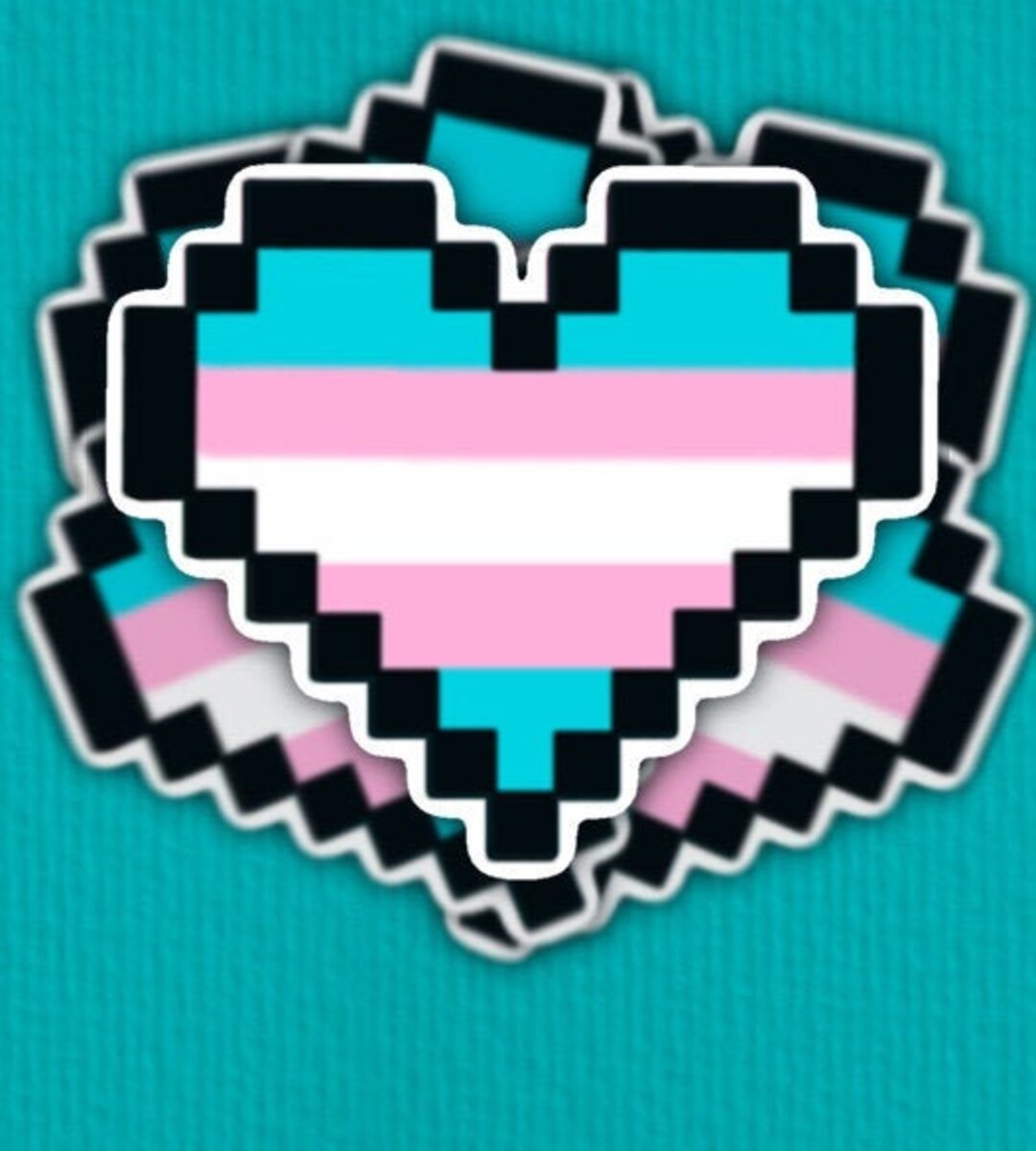 Mini 8-bit Transgender Pride Flag Sticker (weatherproof) - Etsy