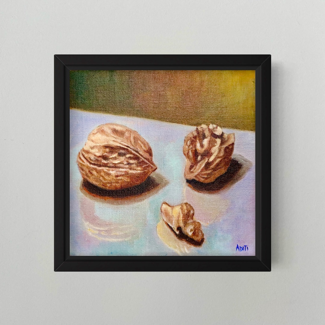 Walnuts Oil Painting Food Artwork Still Life on Canvas Wall Art Home ...